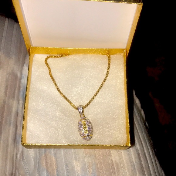 Accessories | Gold Football Pendant And Chain Necklace 22 Inch Gorgeous ...